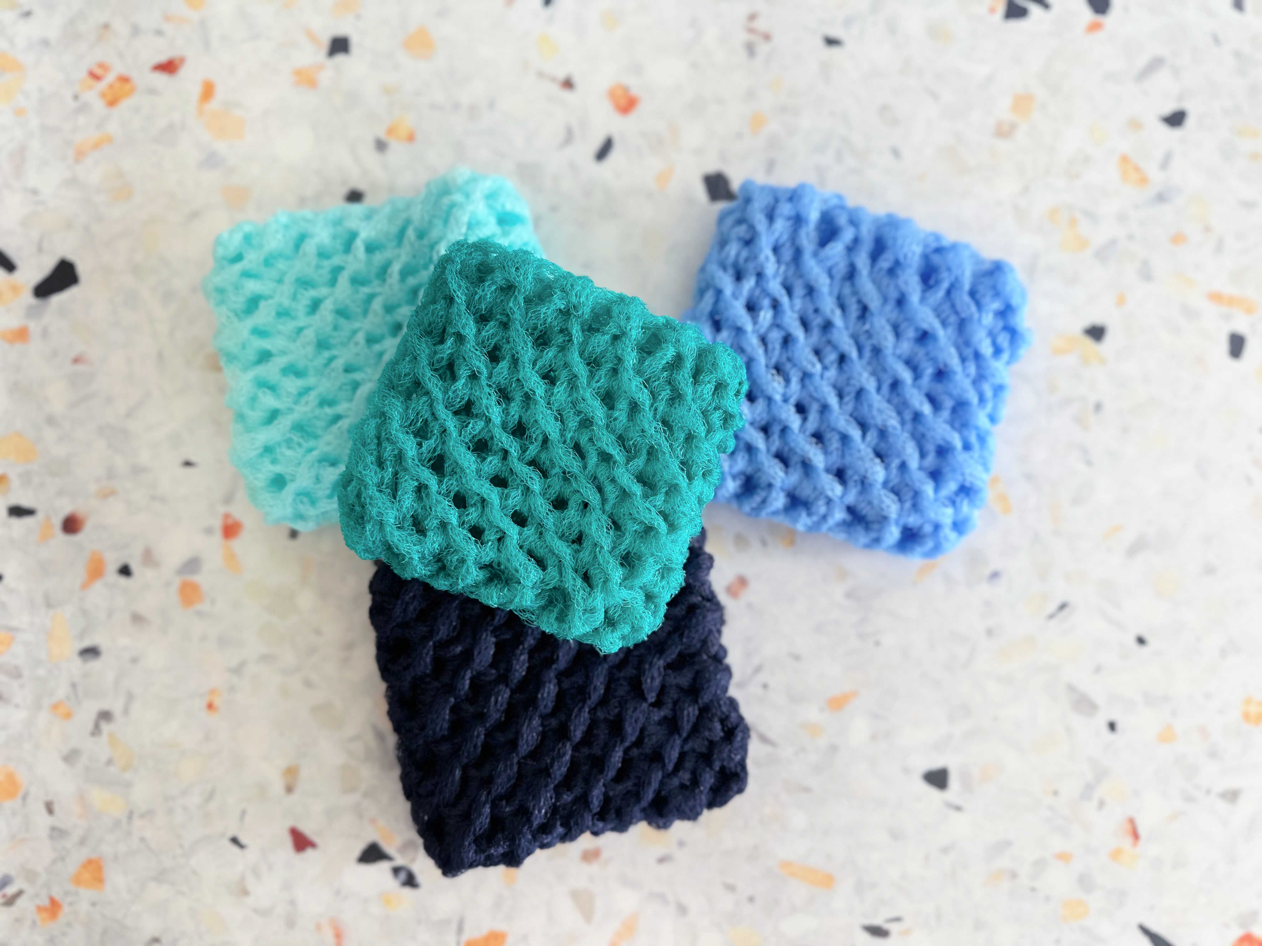 Dish Scrubbies, set of four- NEW COLORS – Dot and Army