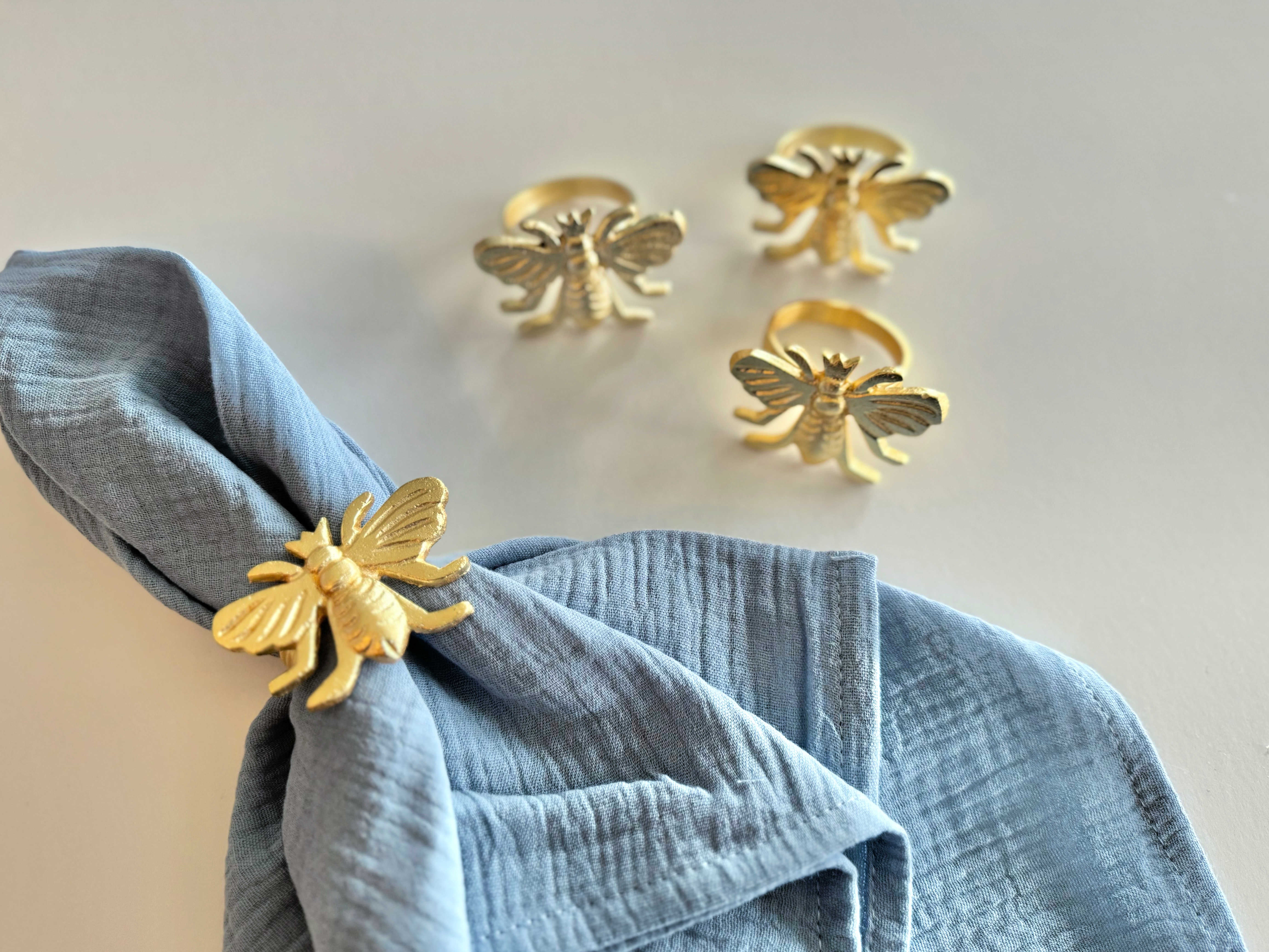 Bee Napkin Rings, set of four – Dot and Army