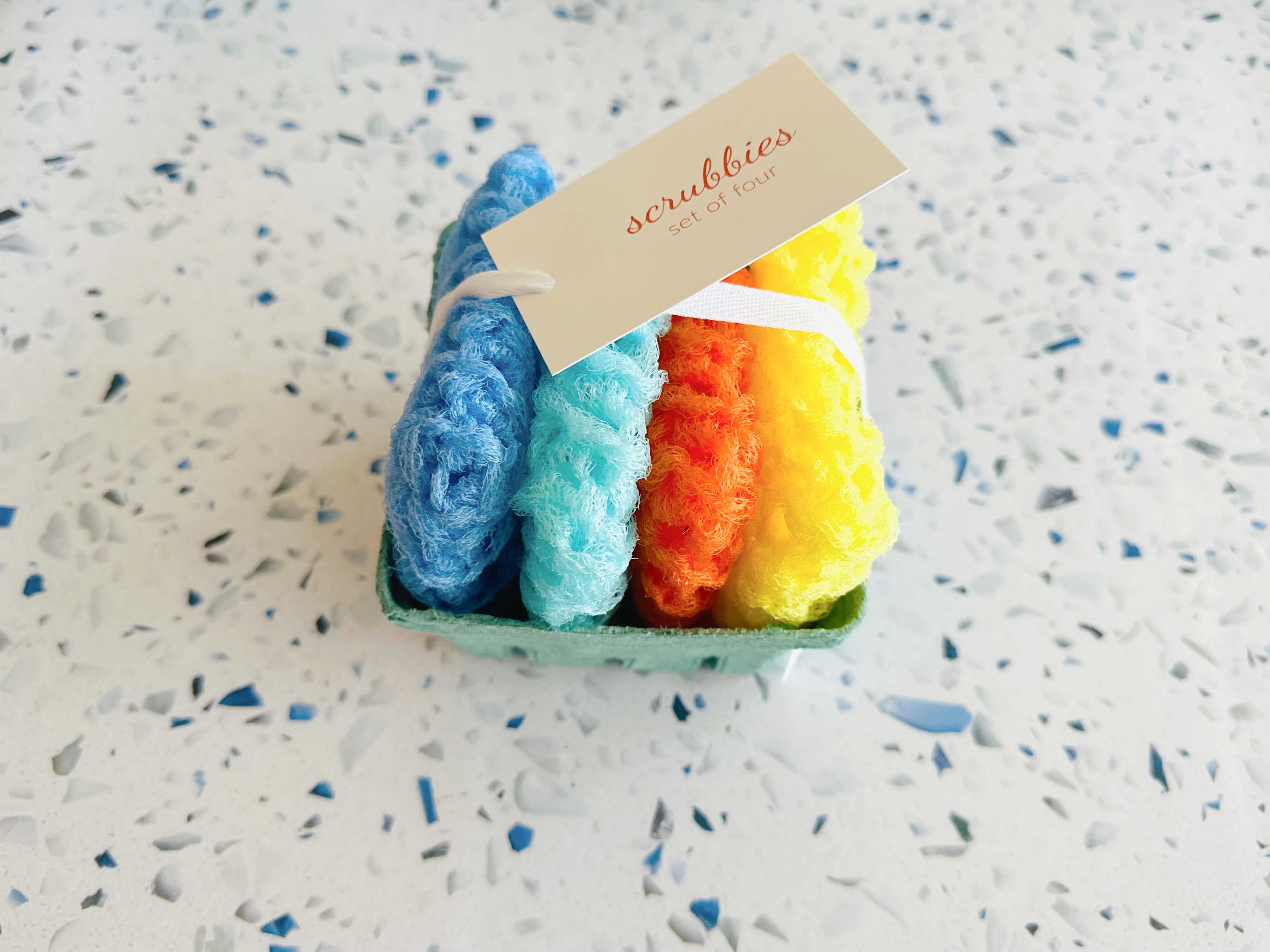 Scrubbies in a Berry Basket – Dot and Army