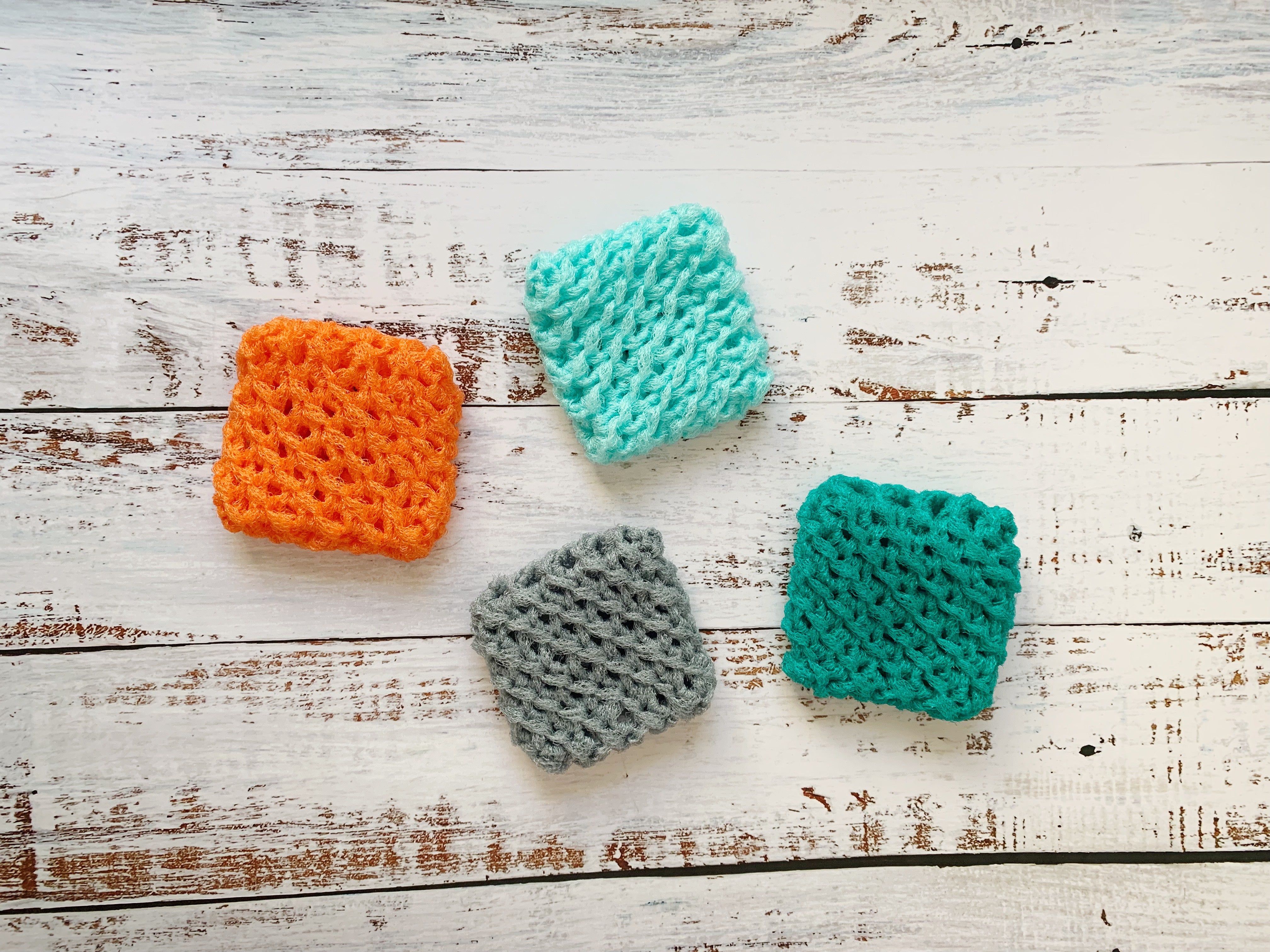 Handmade Scrubbies, Set of 4 - Reusable Dish Scrubber | Dot & Army ...