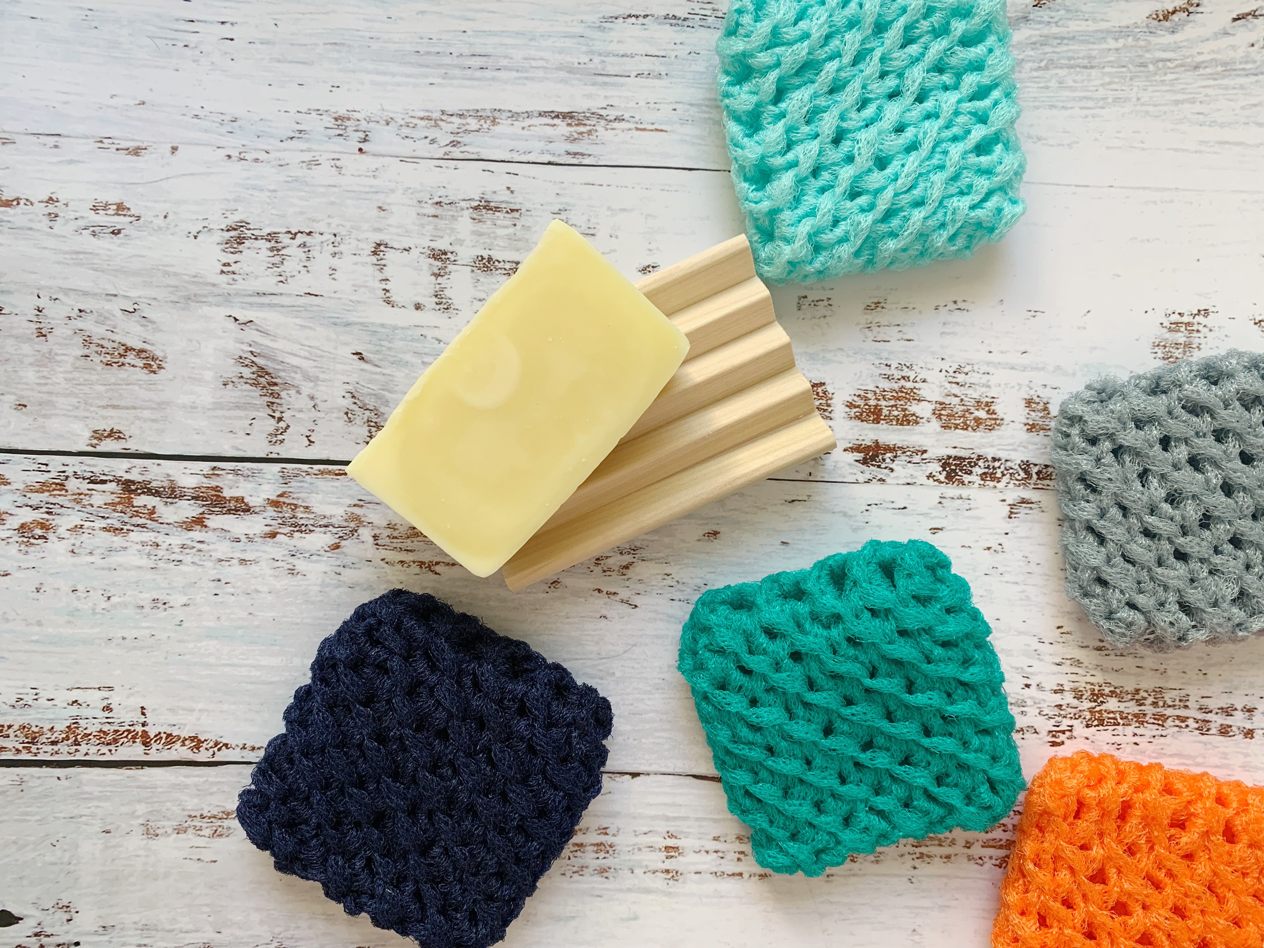 Handmade Scrubbies, Set of 4 - Reusable Dish Scrubber | Dot & Army ...