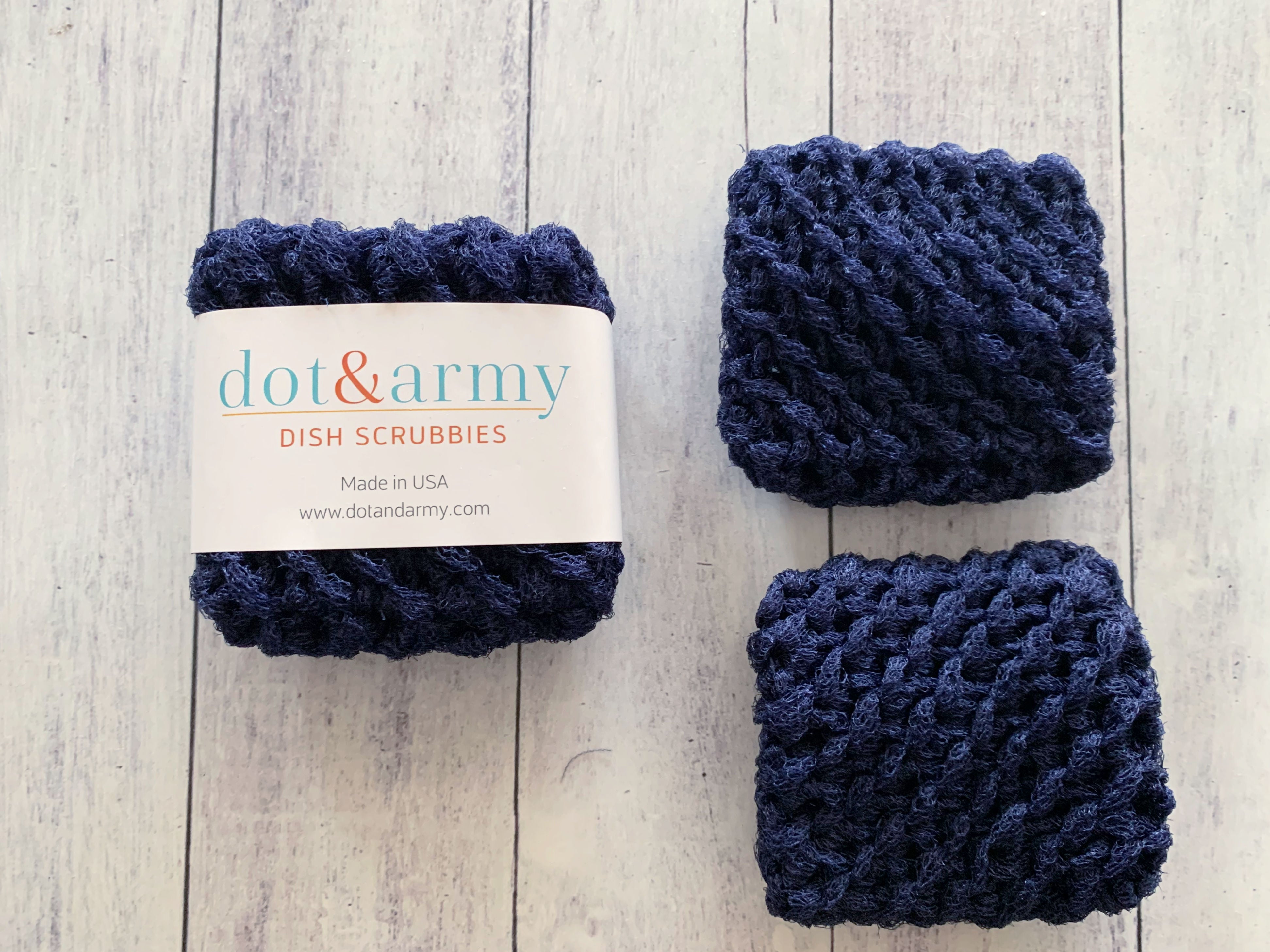 Handmade Scrubbies, Set of 4 - Reusable Dish Scrubber | Dot & Army ...